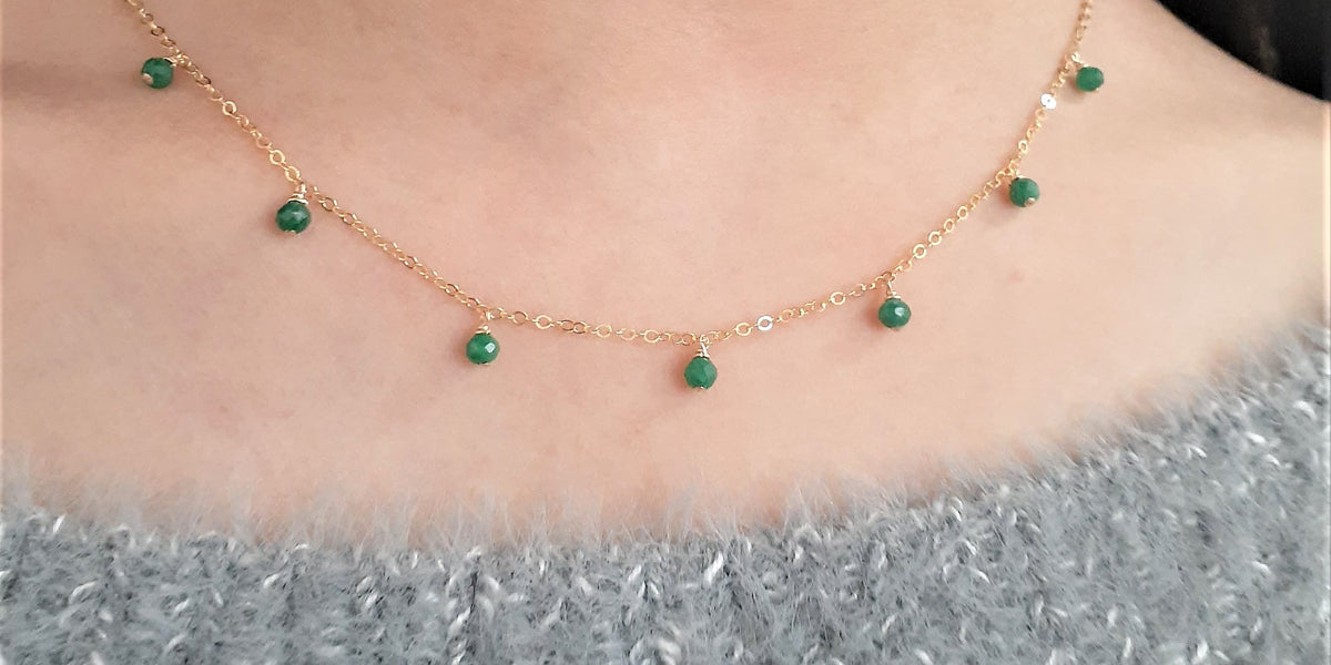 Emerald necklace choker store